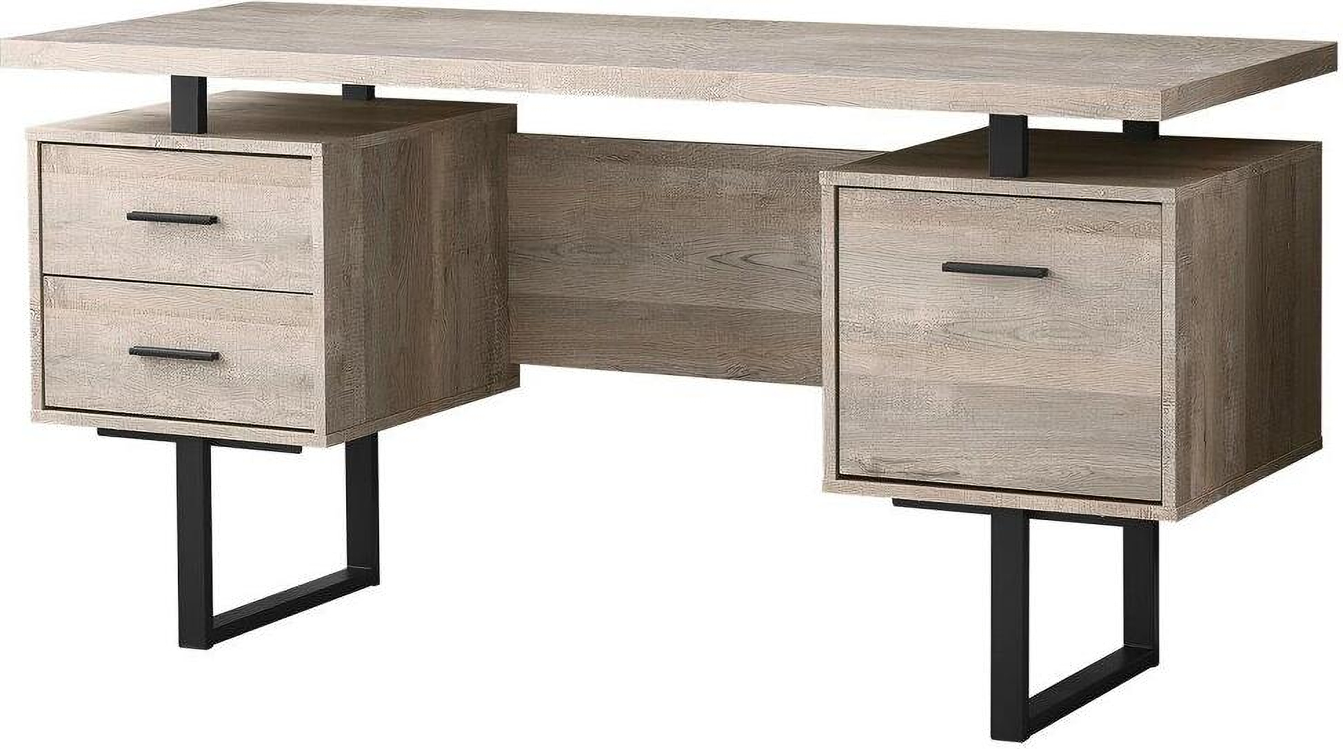 60 Inch Computer Desk In Taupe Reclaimed Wood by Monarch Specialties ...