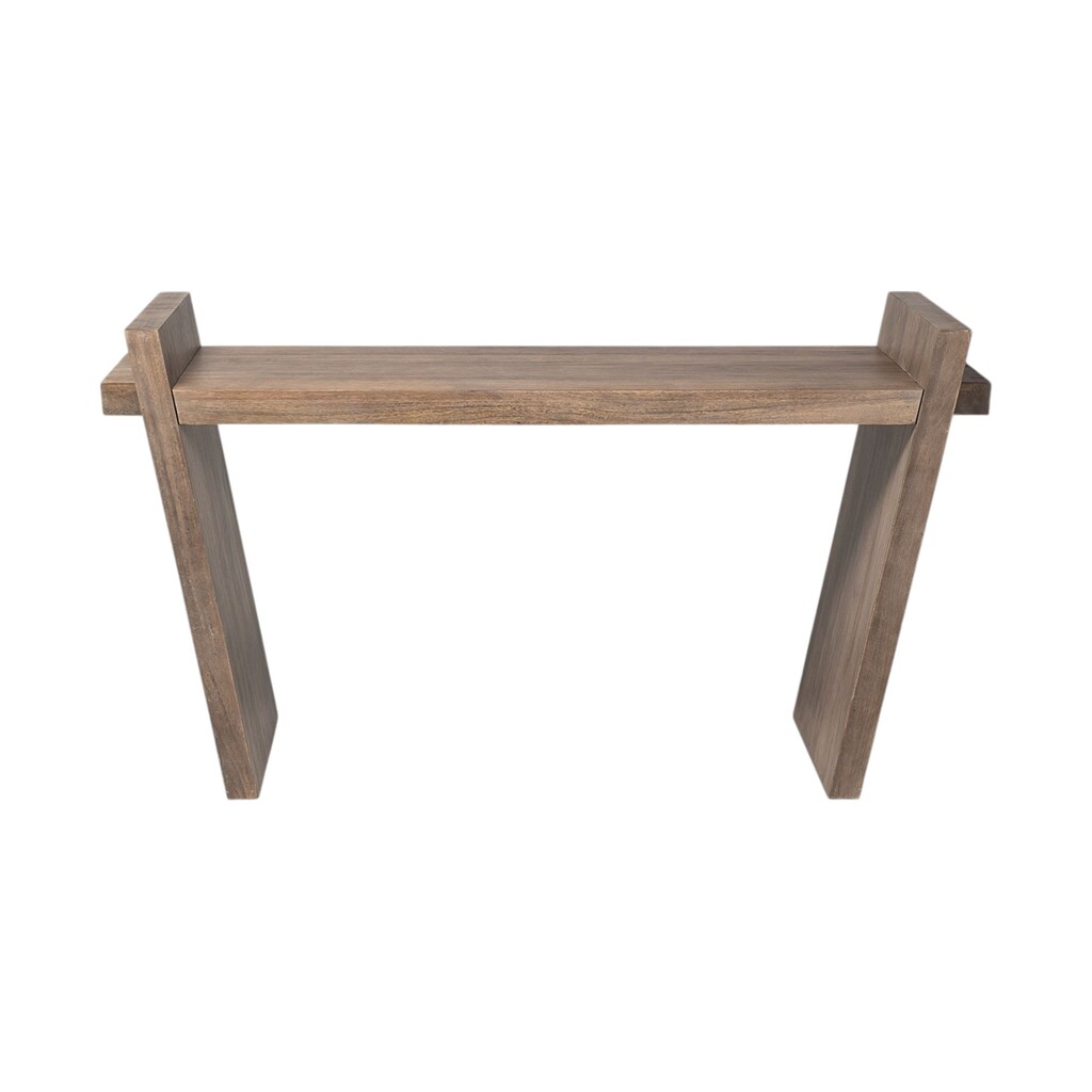 60 Inch Solid Wood Slanted Base Console Table In Brown by Homeroots ...