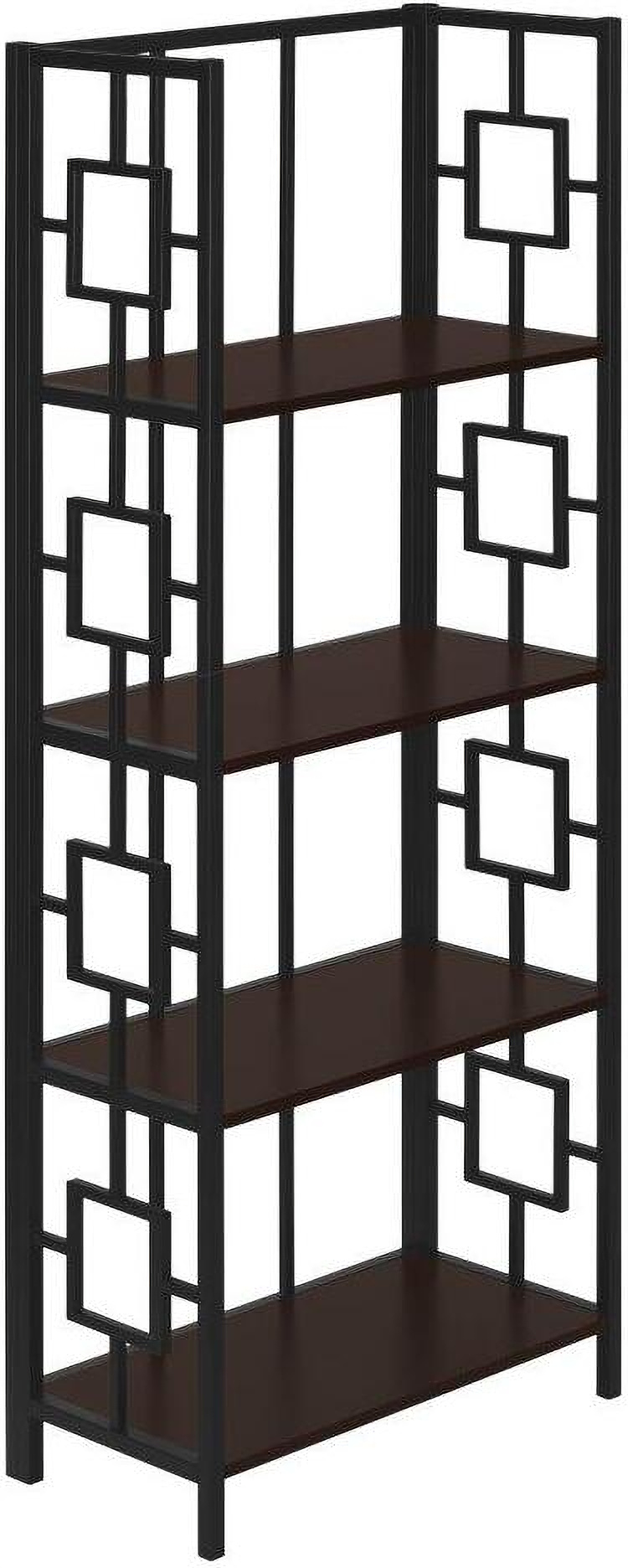 62 Inch Espresso Black Metal Etagere by Monarch Specialties | 1StopBedrooms