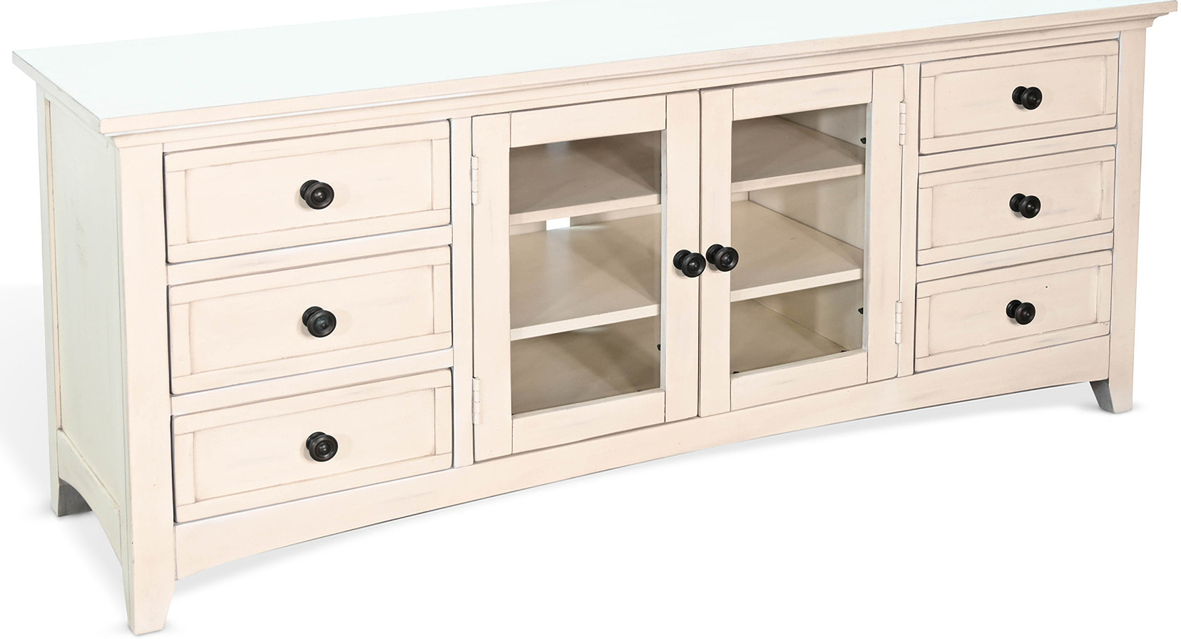 62 Inch Media Console In Marble White by Sunny Designs | 1StopBedrooms