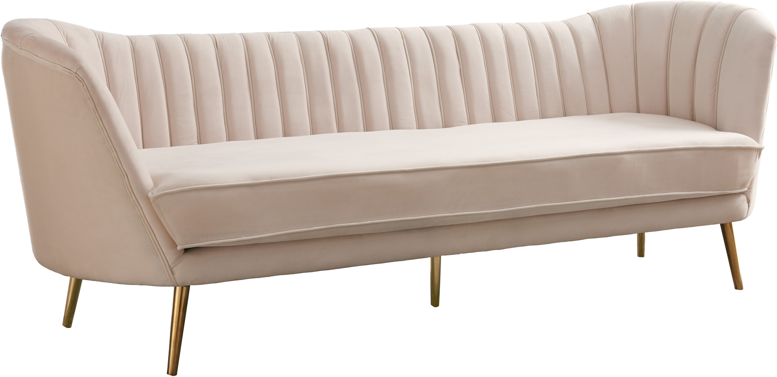 Margo Velvet Sofa In Cream by Meridian | 1StopBedrooms