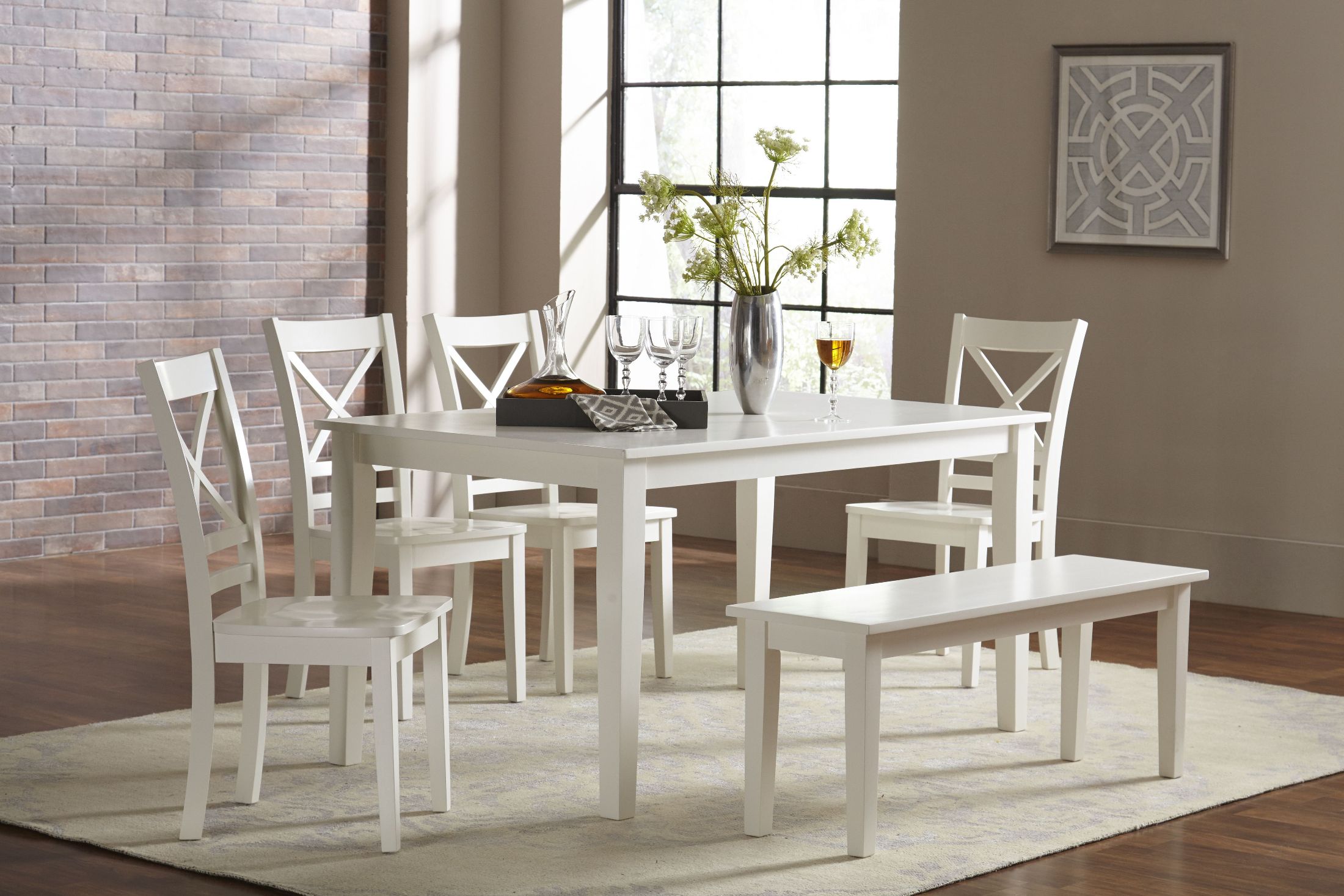 Simplicity Paperwhite Rectangle Dining Room Set by Jofran | 1StopBedrooms