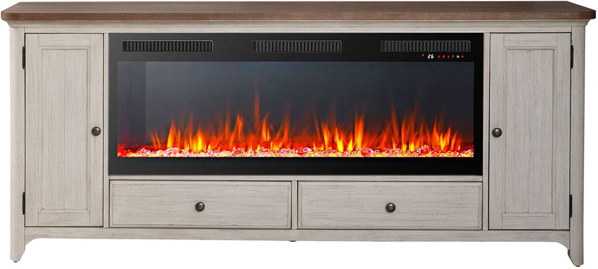 652 80 Inch Console with Fire FTS In Brown by Liberty | 1StopBedrooms