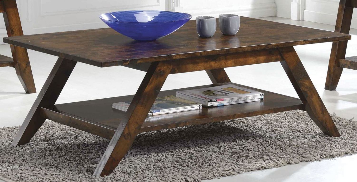 Rustic Pecan Coffee Table by Coaster | 1StopBedrooms
