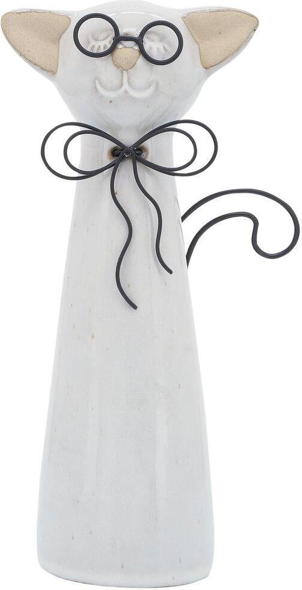 8 Inch Cat With Glasses In Beige by Sagebrook Home | 1StopBedrooms