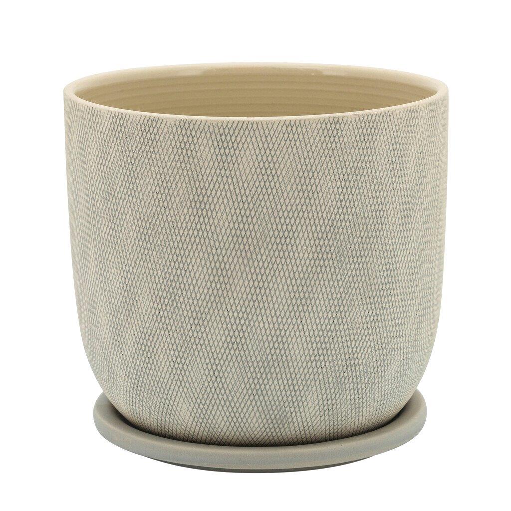 8 Inch Mesh Planter With Saucer In Sage by Sagebrook | 1StopBedrooms