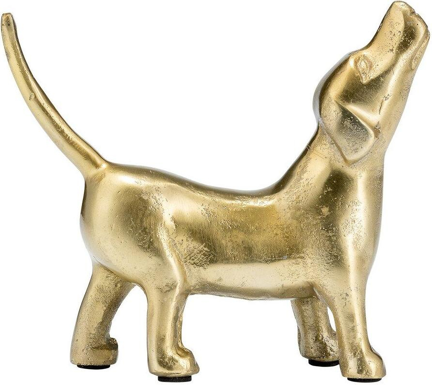 8 Inch Metal Decor Howling Dog In Gold by Sagebrook Home | 1StopBedrooms
