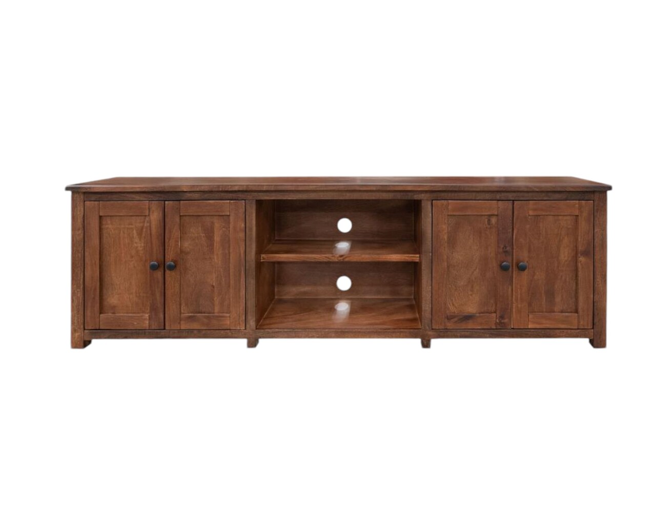 93 Inch Solid Wood Cabinet Enclosed Storage Distressed TV Stand In ...
