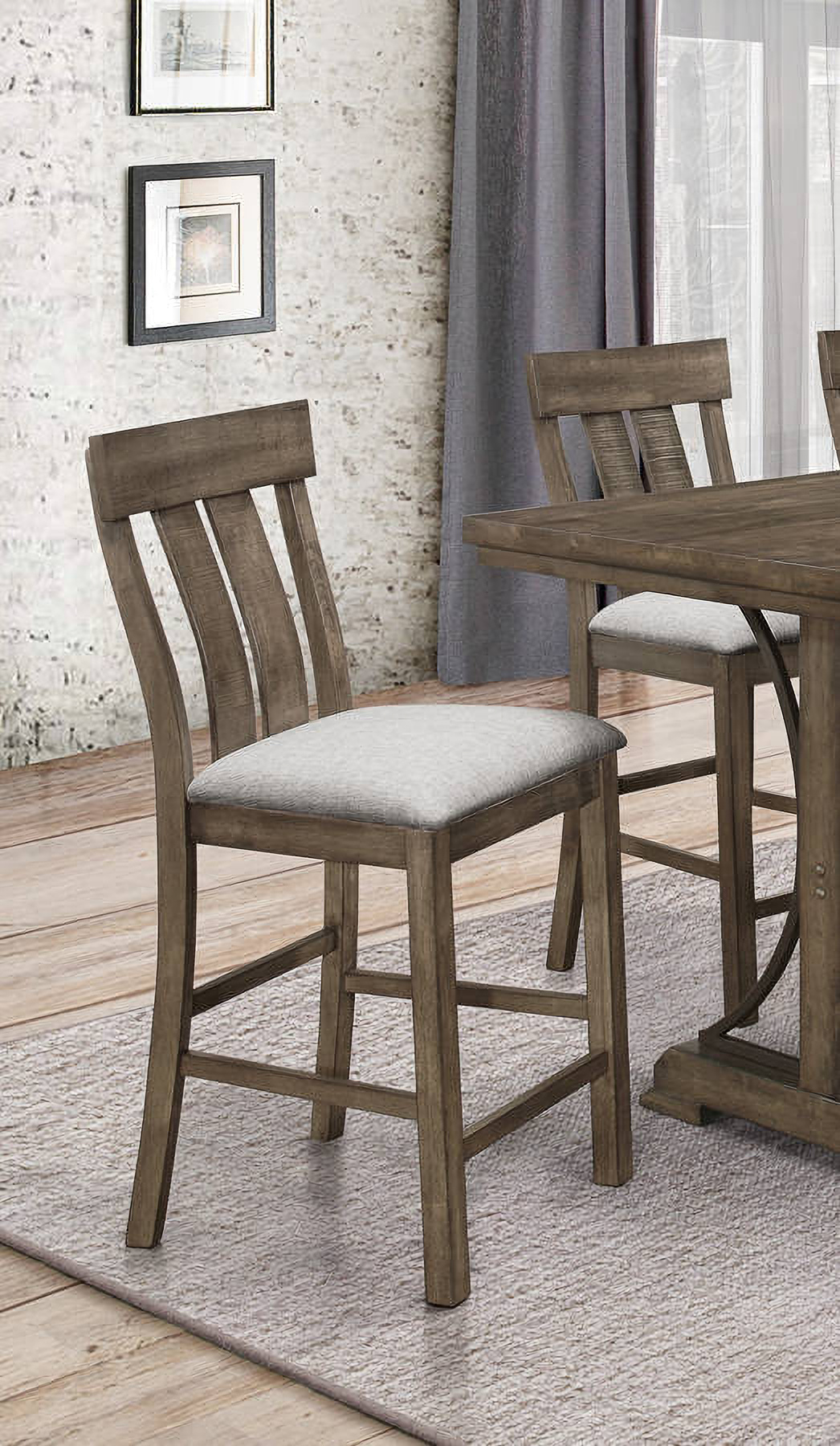 2 Crown Mark Quincy Brown Khaki Counter Chairs | 1StopBedrooms
