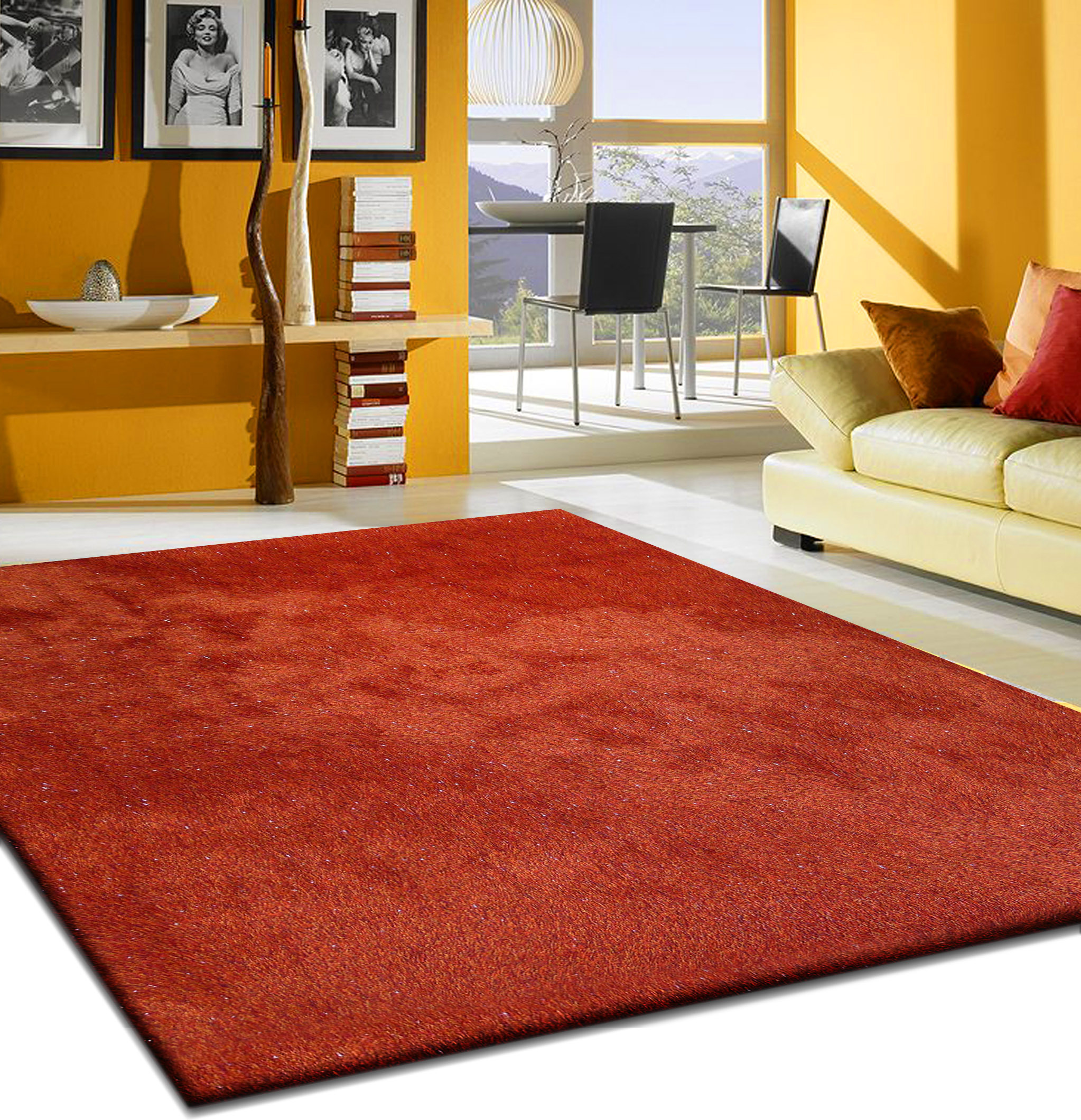 Fancy Red Shaggy Area Rug 8 X 11 by Amazing Rugs | 1StopBedrooms