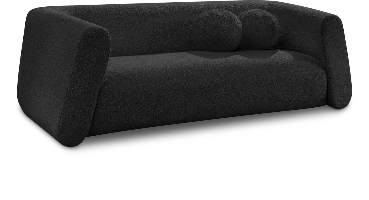 Abbington Boucle Fabric Sofa In Black by Meridian | 1StopBedrooms