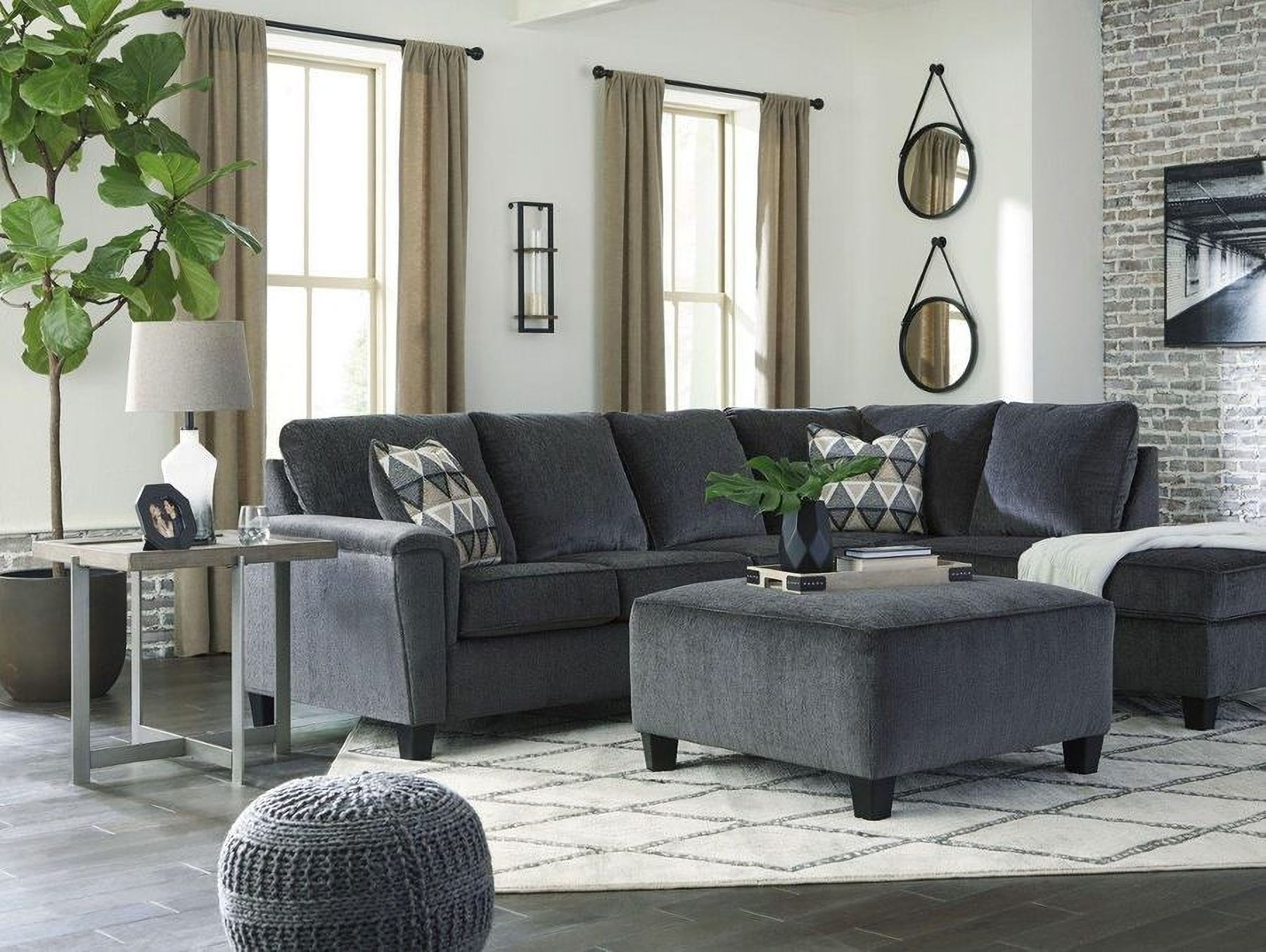 Abinger 2-Piece RAF Sectional In Smoke by Ashley Furniture | 1StopBedrooms