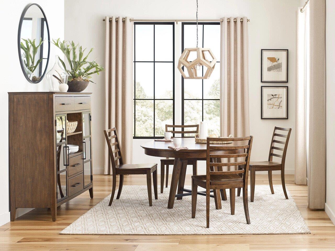 Abode Round Dining Room Set In Warm Brunette by Kincaid | 1StopBedrooms