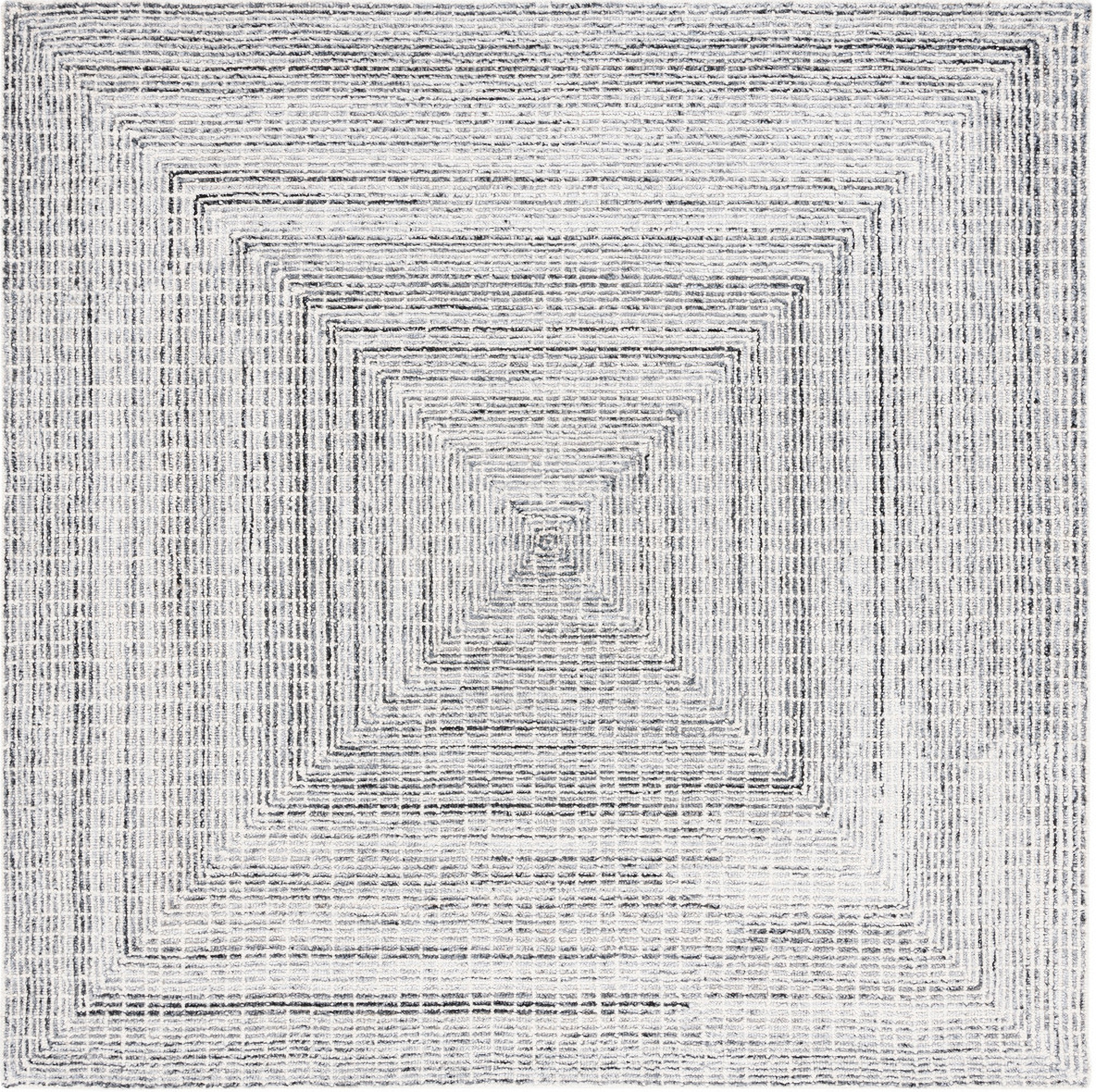 Abstract Hand Tufted Black and Ivory 6' x 6' Square Rugs ABT480Z-6SQ by ...