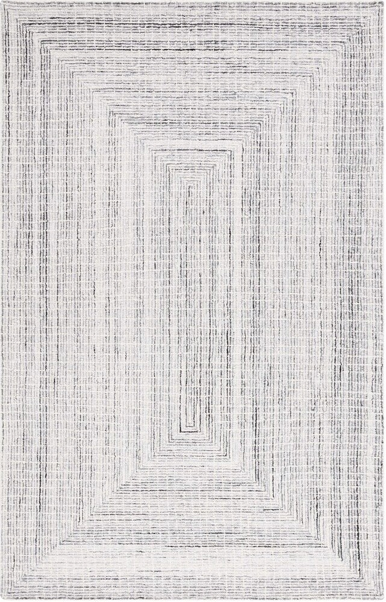 Abstract Hand Tufted Black and Ivory 8' x 10' Medium Rectangle Rugs ...