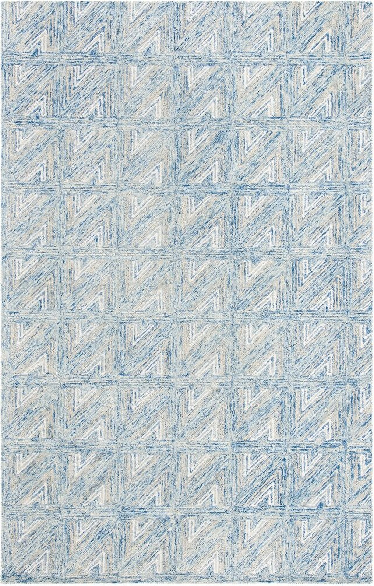 Abstract Hand Tufted Blue and Beige 4' x 6' Small Rectangle Rugs by ...