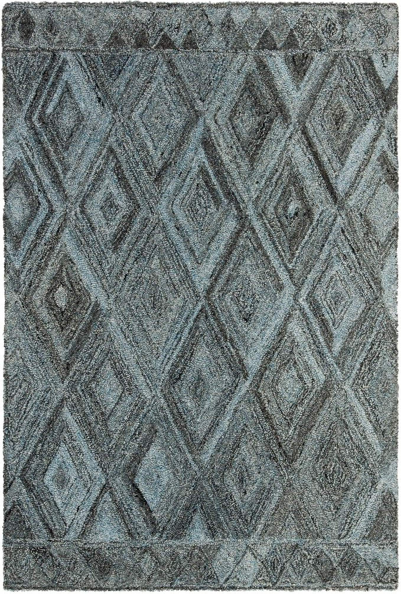 Abstract Hand Tufted Blue and Black 4' x 6' Small Rectangle Rugs by ...