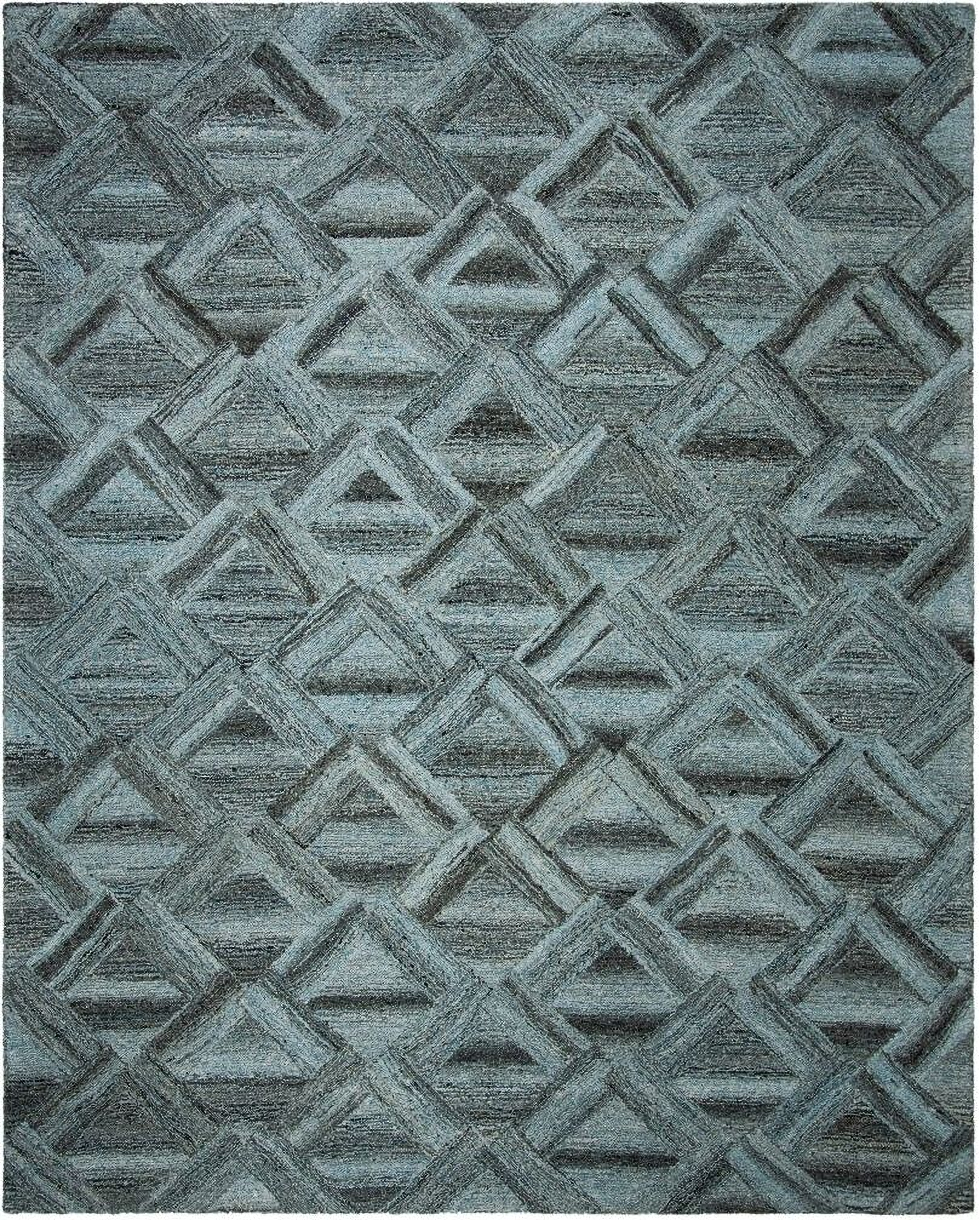 Abstract Hand Tufted Blue and Black 8' x 10' Large Rectangle Rugs ...