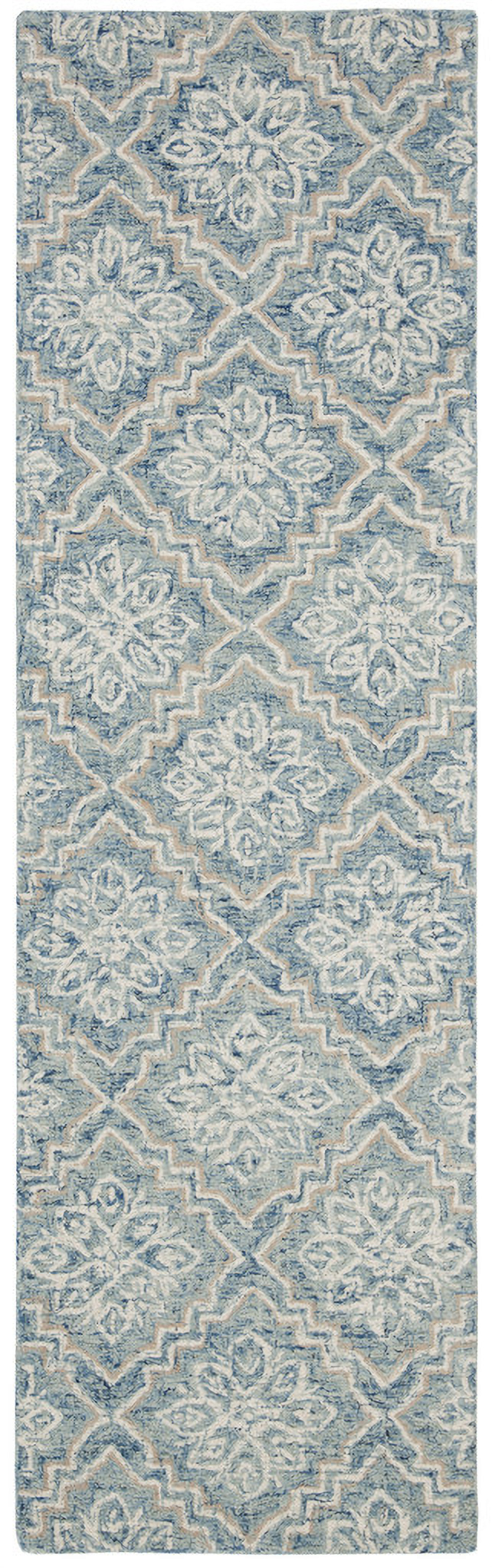 Abstract Hand Tufted Blue and Grey 2'-3" x 8' Runner Rugs ABT201A-28 by ...
