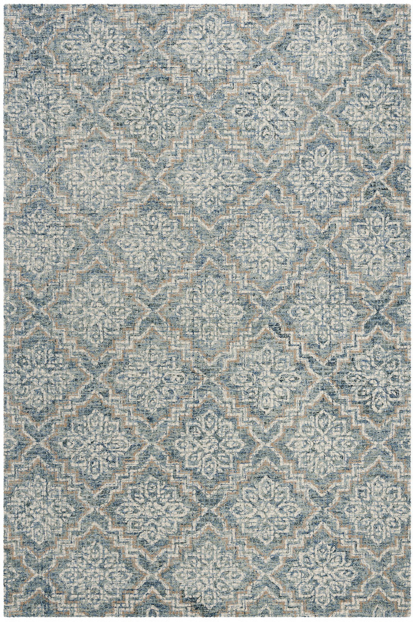 Abstract Hand Tufted Blue and Grey 6' x 9' Medium Rectangle Rugs ...