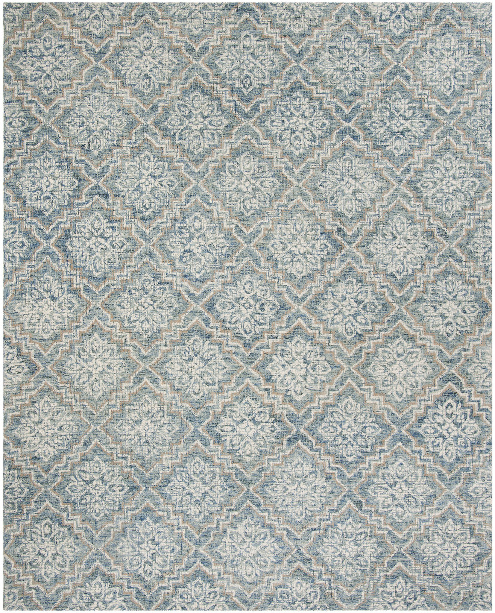 Abstract Hand Tufted Blue and Grey 8' x 10' Large Rectangle Rugs ...