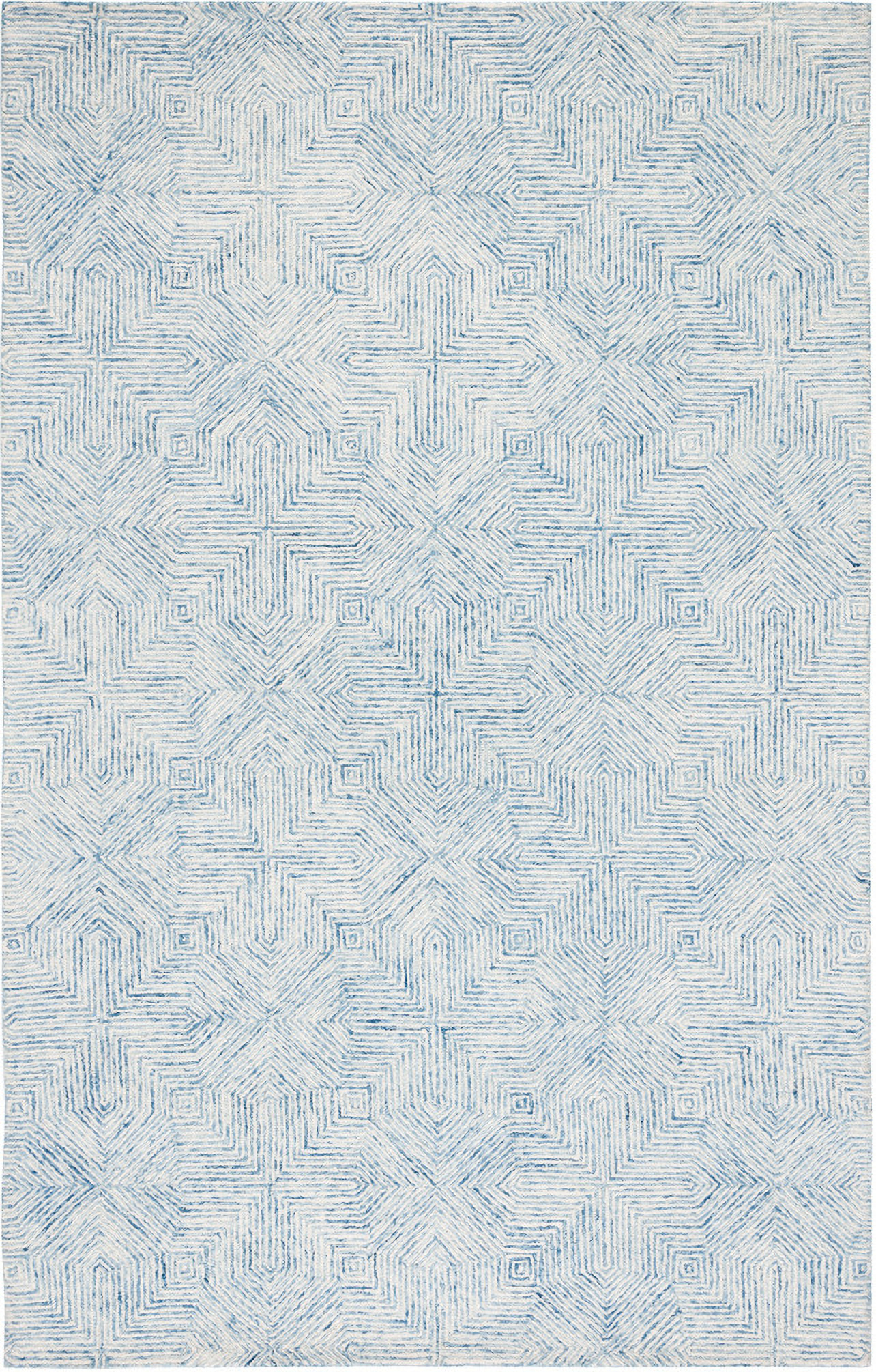 Abstract Hand Tufted Blue and Ivory 3' x 5' Small Rectangle Rugs ...