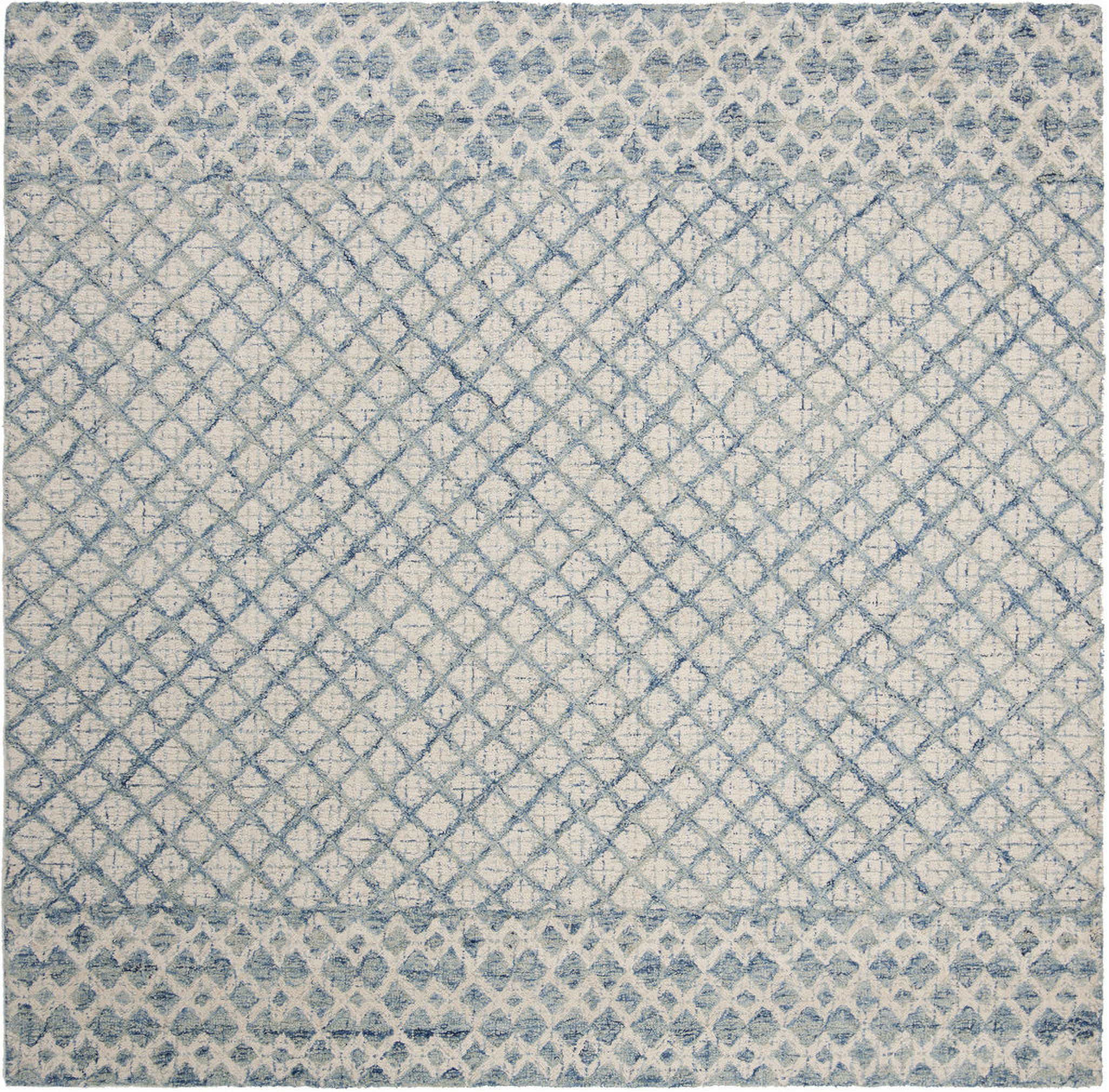 Abstract Hand Tufted Blue and Ivory 8' x 8' Square Rugs ABT203A-8SQ by ...