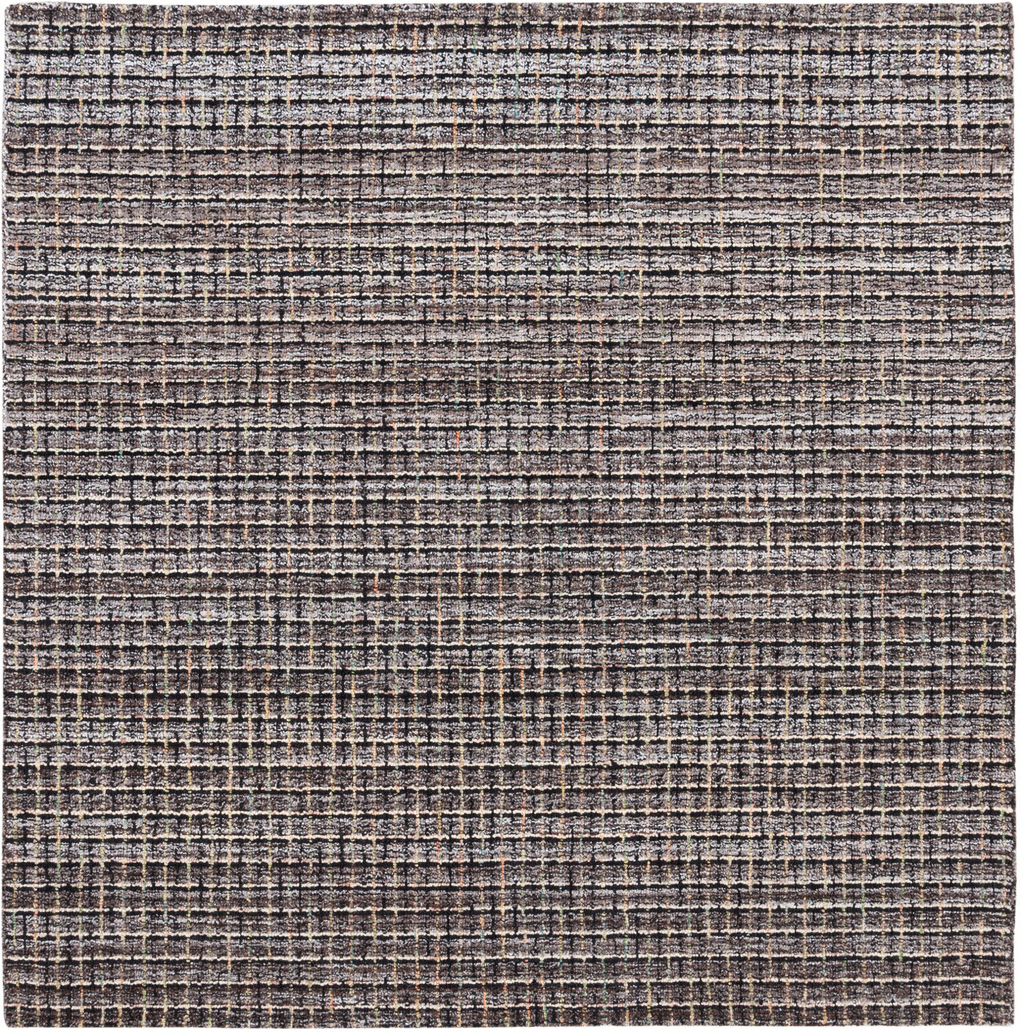 Abstract Hand Tufted Brown and Black 6' x 6' Square Rugs by Safavieh ...