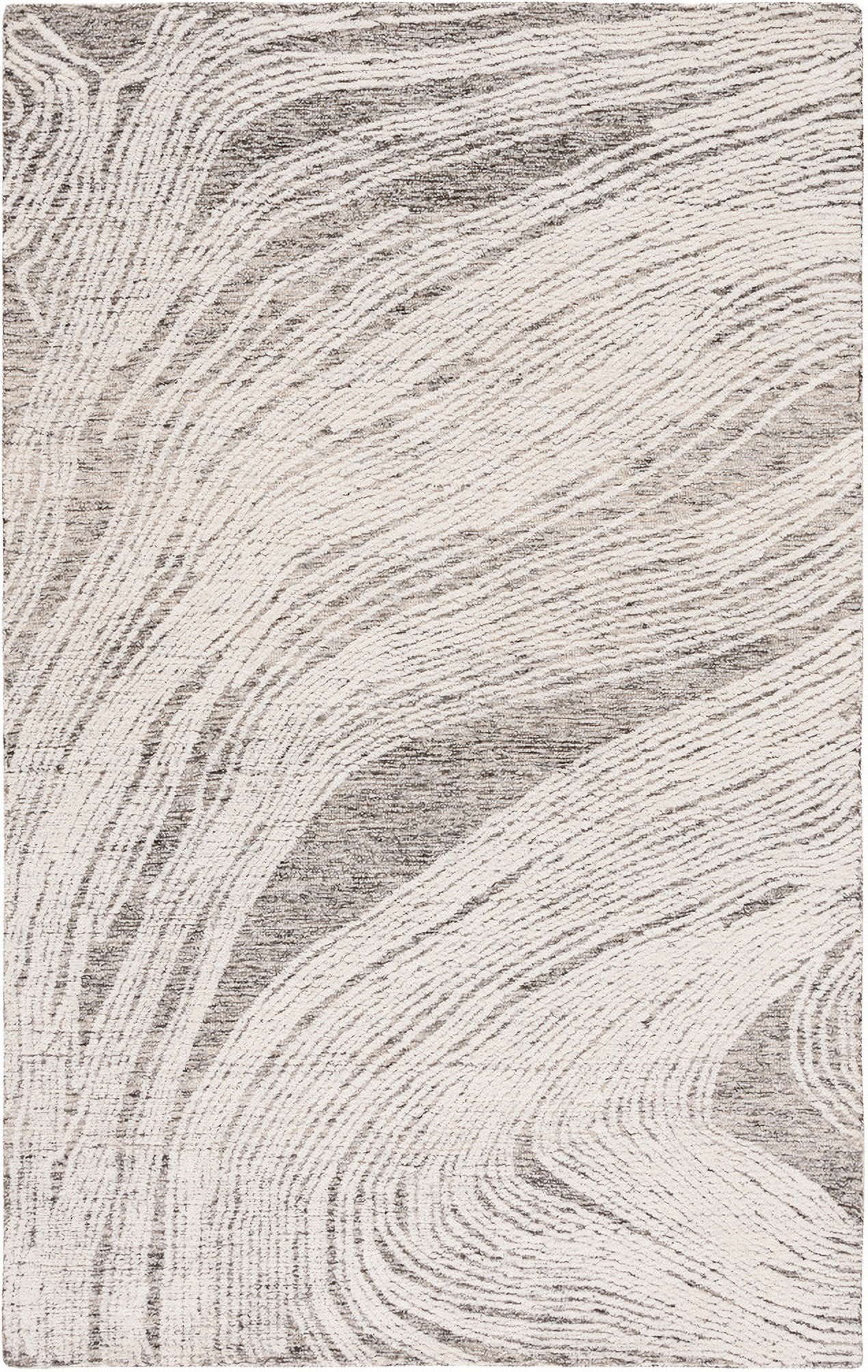 Abstract Hand Tufted Charcoal and Ivory 4' x 6' Small Rectangle Rugs by ...