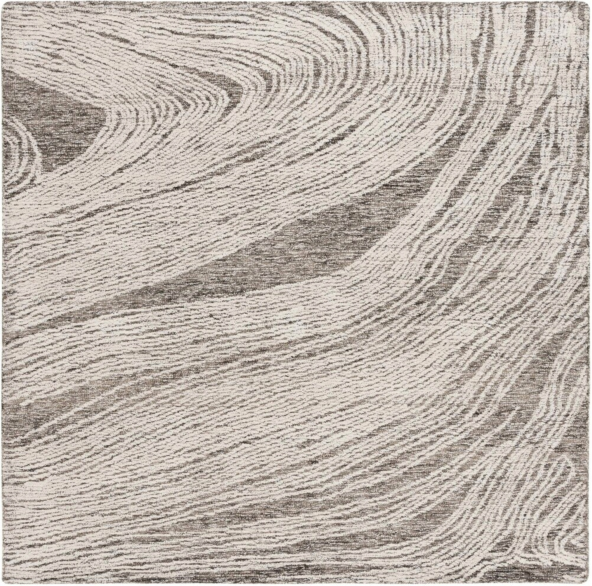 Abstract Hand Tufted Charcoal and Ivory 6' x 6' Square Rugs by Safavieh ...