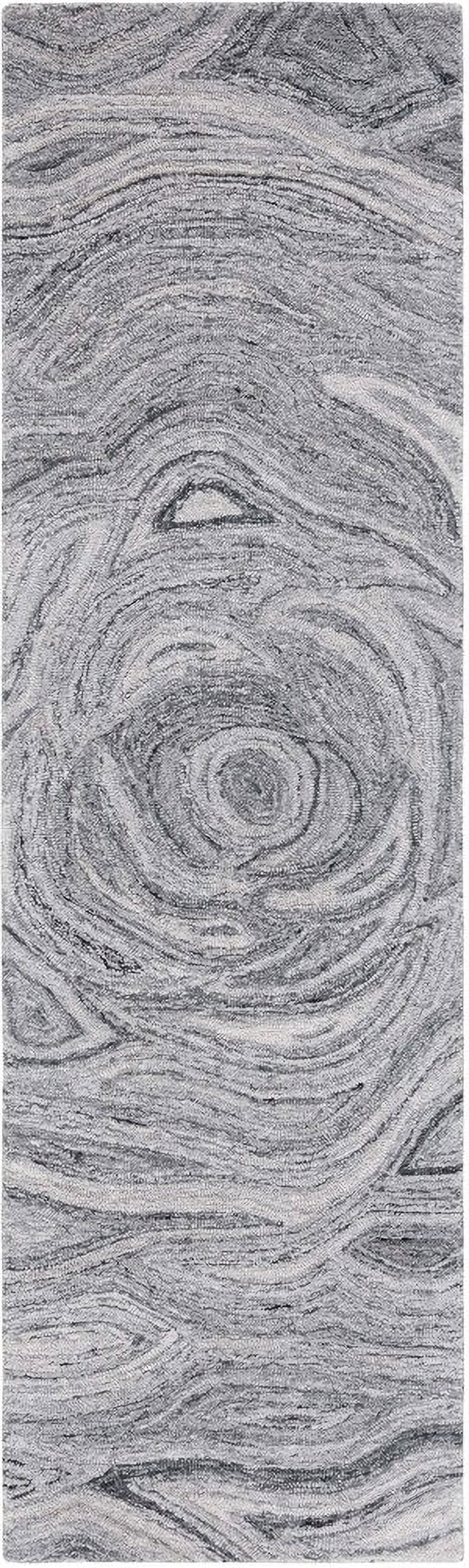 Abstract Hand Tufted Dark Grey and Black 2'-3" x 8' Runner Rugs by ...