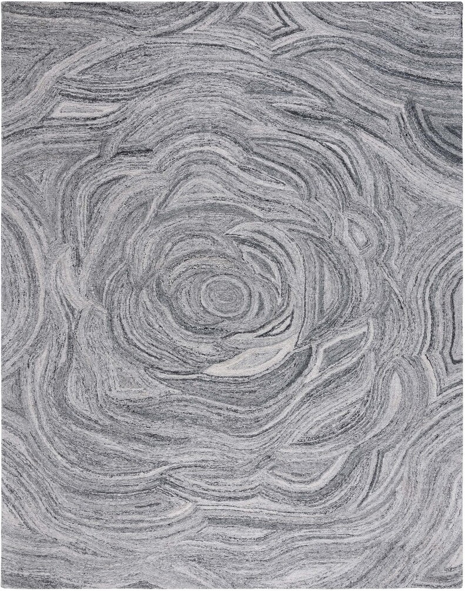 Abstract Hand Tufted Dark Grey and Black 8' x 10' Medium Rectangle Rugs ...