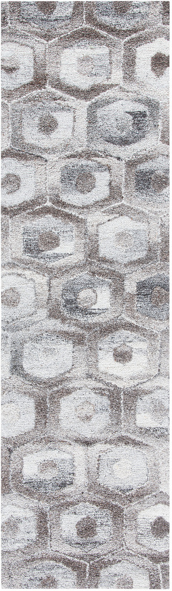 Abstract Hand Tufted Grey and Beige 2'-3" x 8' Runner Rugs ABT632F-28 ...