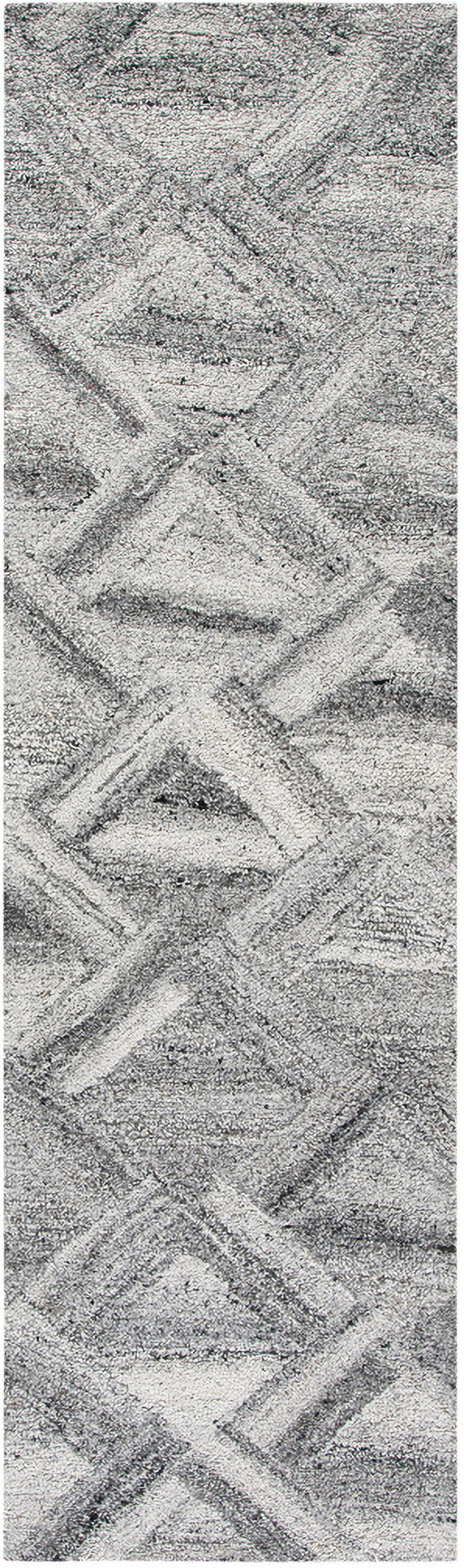 Abstract Hand Tufted Grey and Black 2'-3" x 8' Runner Rugs ABT607F-28 ...