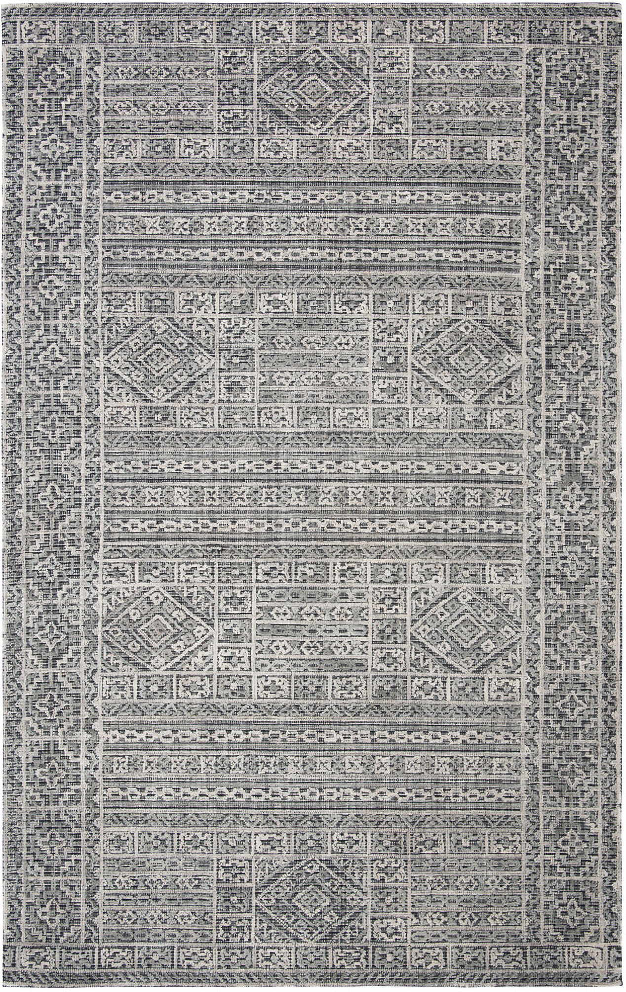 Abstract Hand Tufted Grey and Black 4' x 6' Small Rectangle Rugs by ...