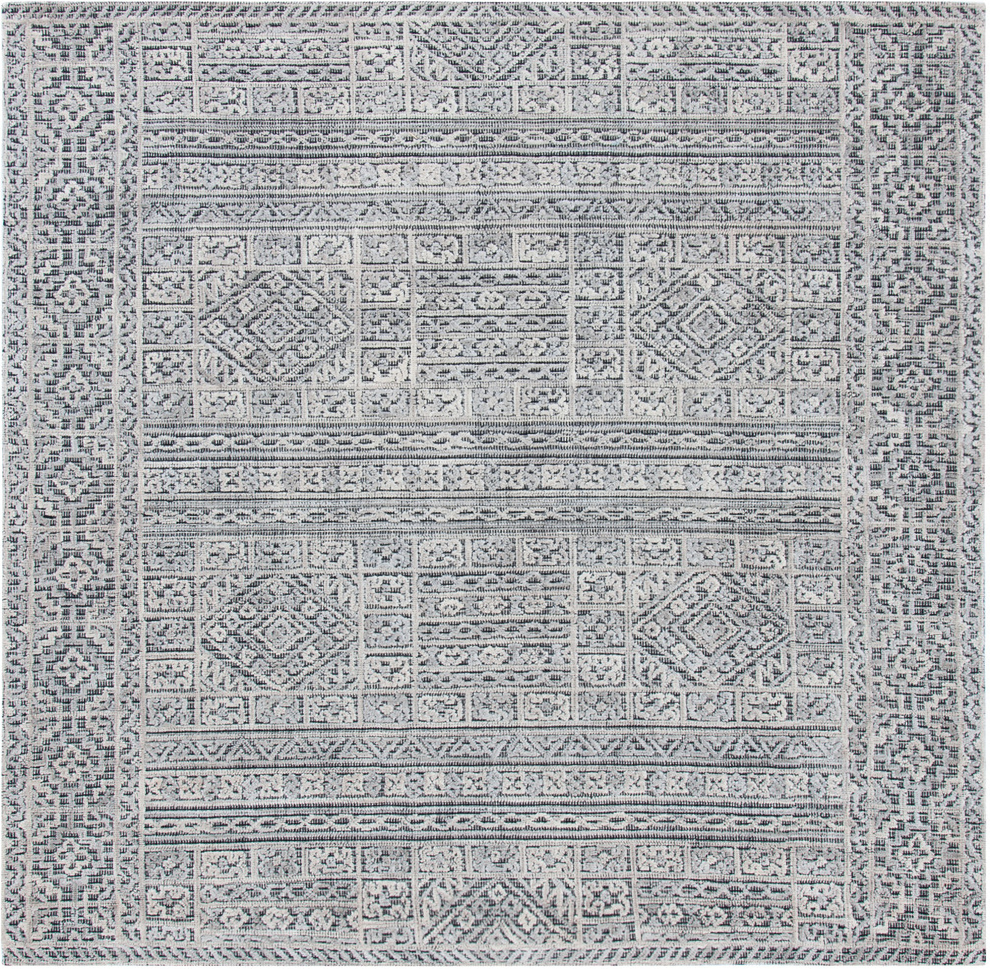 Abstract Hand Tufted Grey and Black 6' x 6' Square Rugs by Safavieh ...