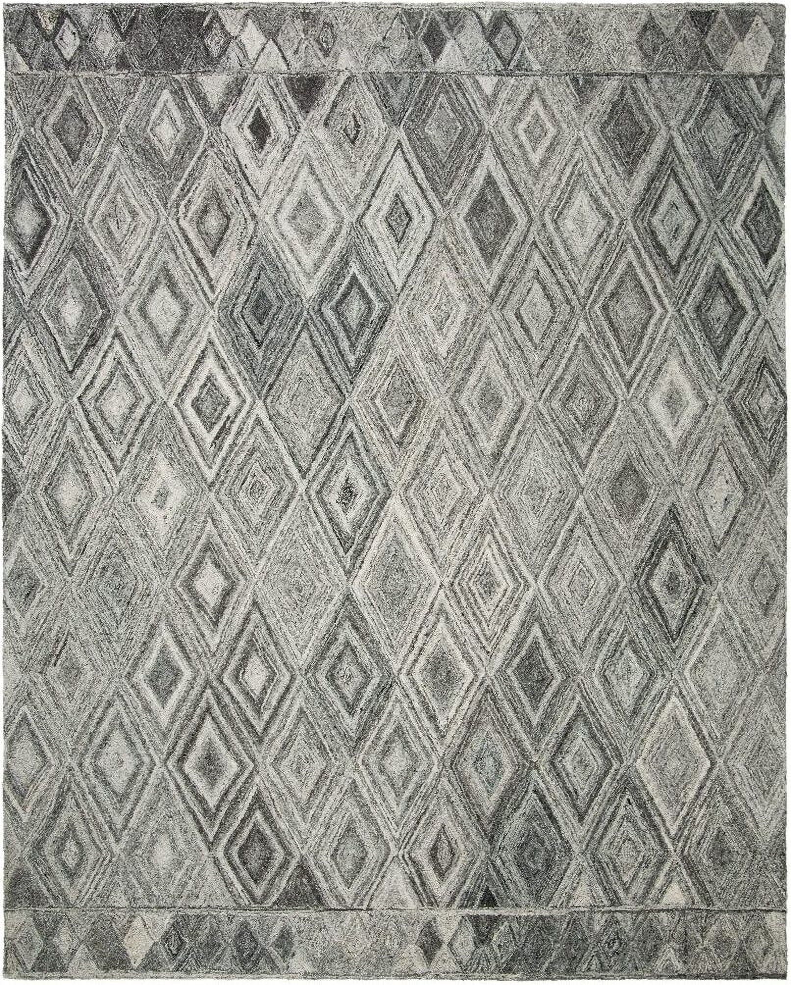 Abstract Hand Tufted Grey and Black 6' x 9' Medium Rectangle Rugs by ...