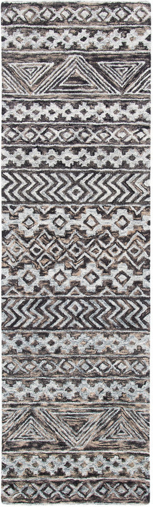 Abstract Hand Tufted Grey and Brown 2'-3" x 12' Runner Rugs by Safavieh ...