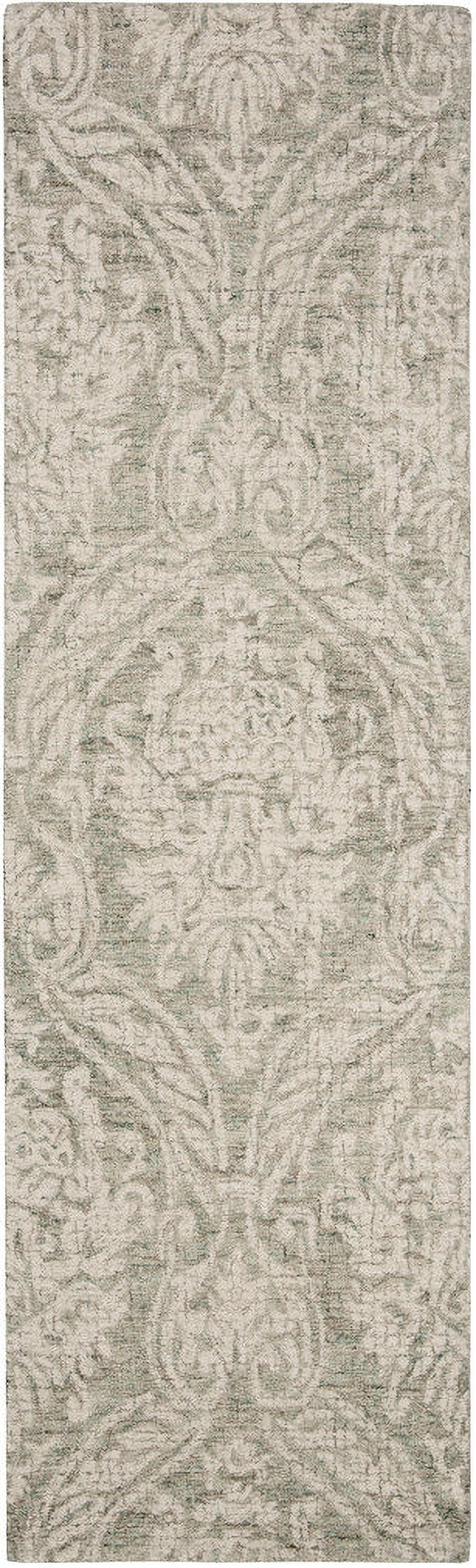 Abstract Hand Tufted Grey and Ivory 2'-3" x 6' Runner Rugs ABT204A-26 ...