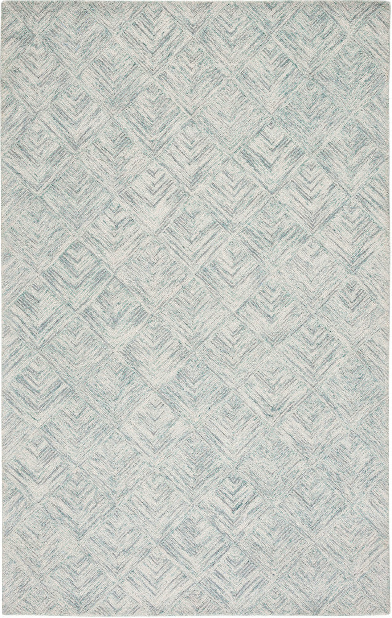 Abstract Hand Tufted Grey and Turquoise 6' x 9' Medium Rectangle Rugs ...