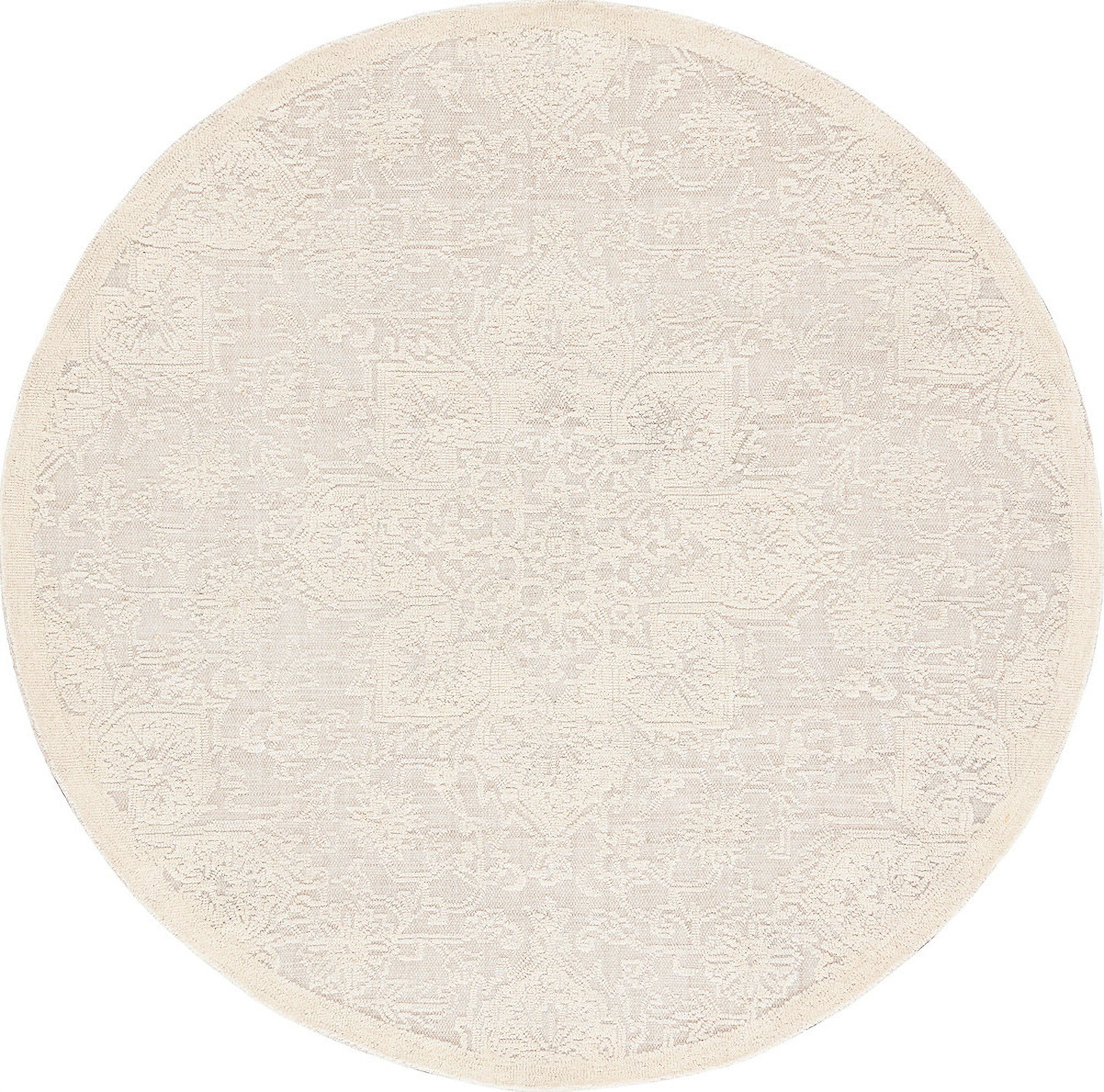 Abstract Hand Tufted Ivory and Beige 6' x 6' Round Rugs by Safavieh ...