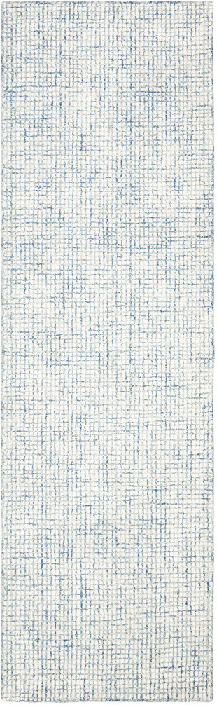 Abstract Hand Tufted Ivory and Blue 2'-3" x 18' Runner Rugs ABT470M-218 ...