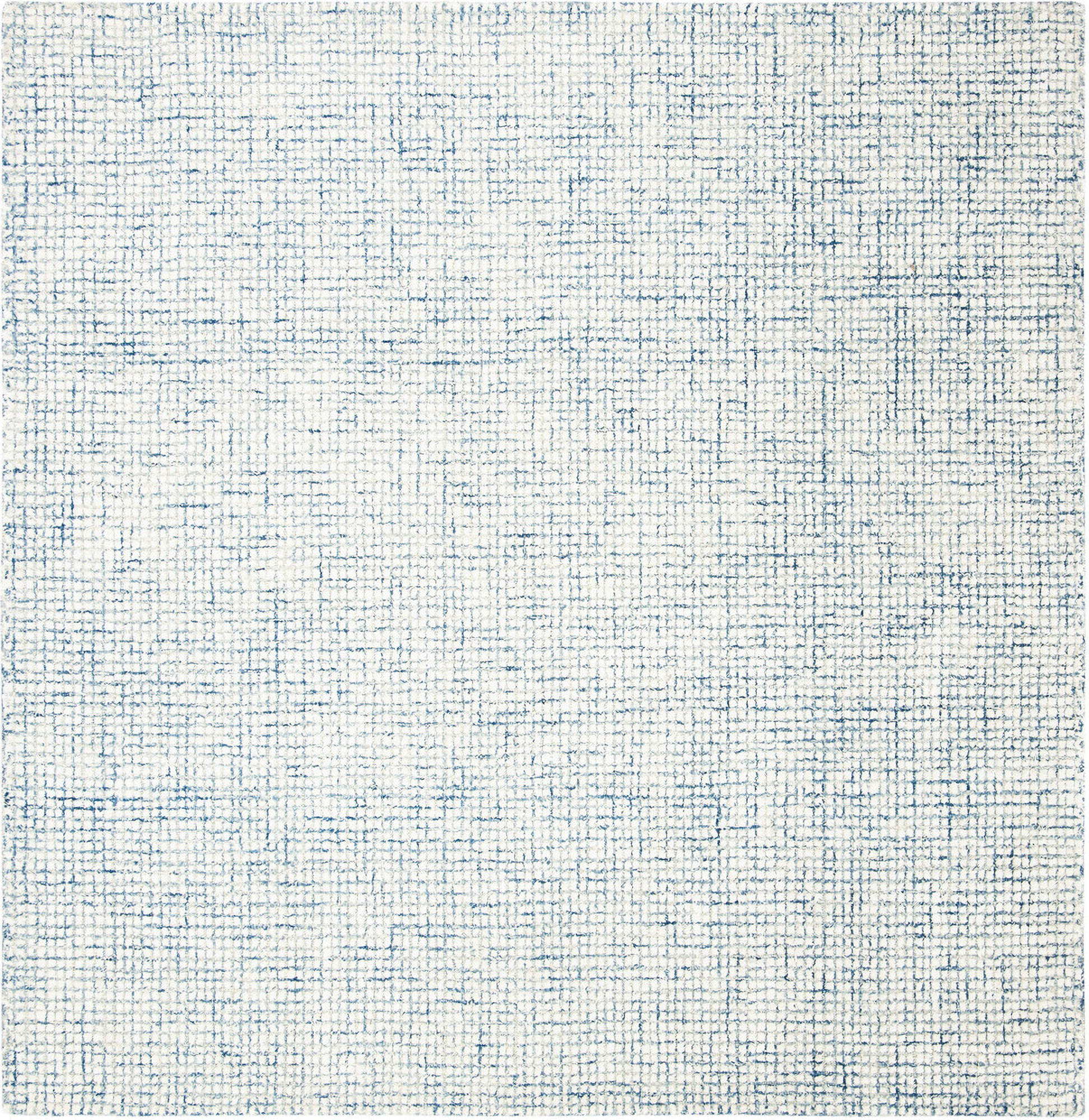 Abstract Hand Tufted Ivory and Blue 4' x 4' Square Rugs ABT470M-4SQ by ...