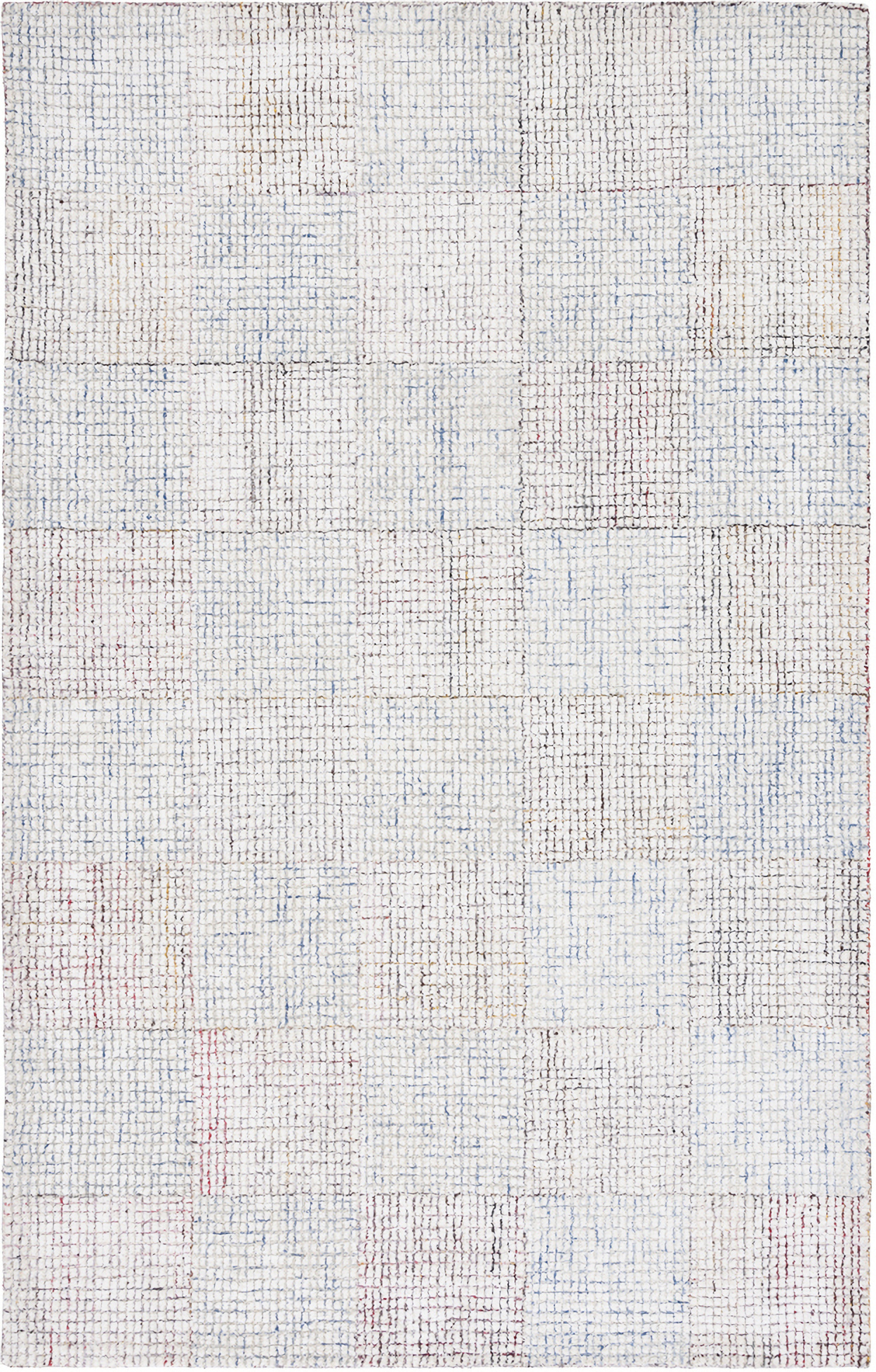 Abstract Hand Tufted Ivory and Blue 8' x 10' Medium Rectangle Rugs ...