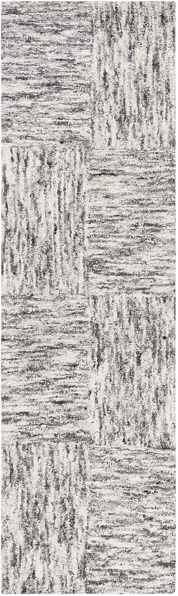 Abstract Hand Tufted Ivory and Charcoal 2'-3" x 8' Runner Rugs by ...