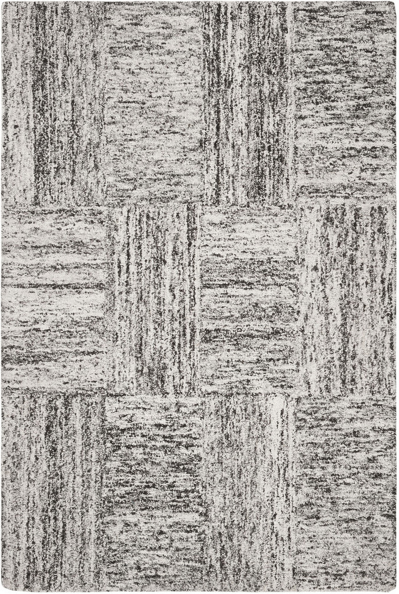 Abstract Hand Tufted Ivory and Charcoal 4' x 6' Small Rectangle Rugs by ...