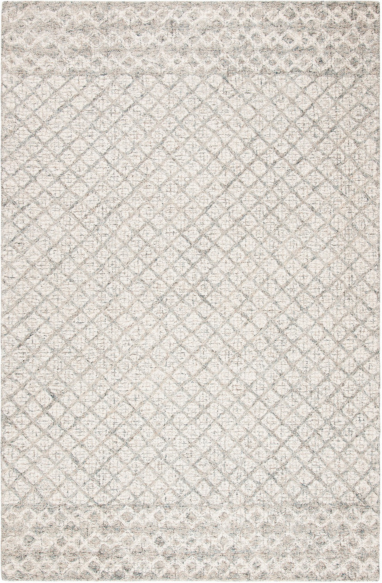 Abstract Hand Tufted Ivory and Grey 4' x 6' Small Rectangle Rugs ...
