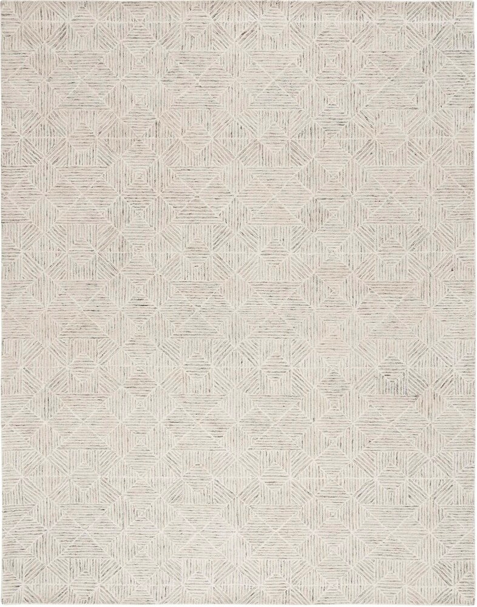 Abstract Hand Tufted Ivory and Light Blue 8' x 10' Large Rectangle Rugs ...