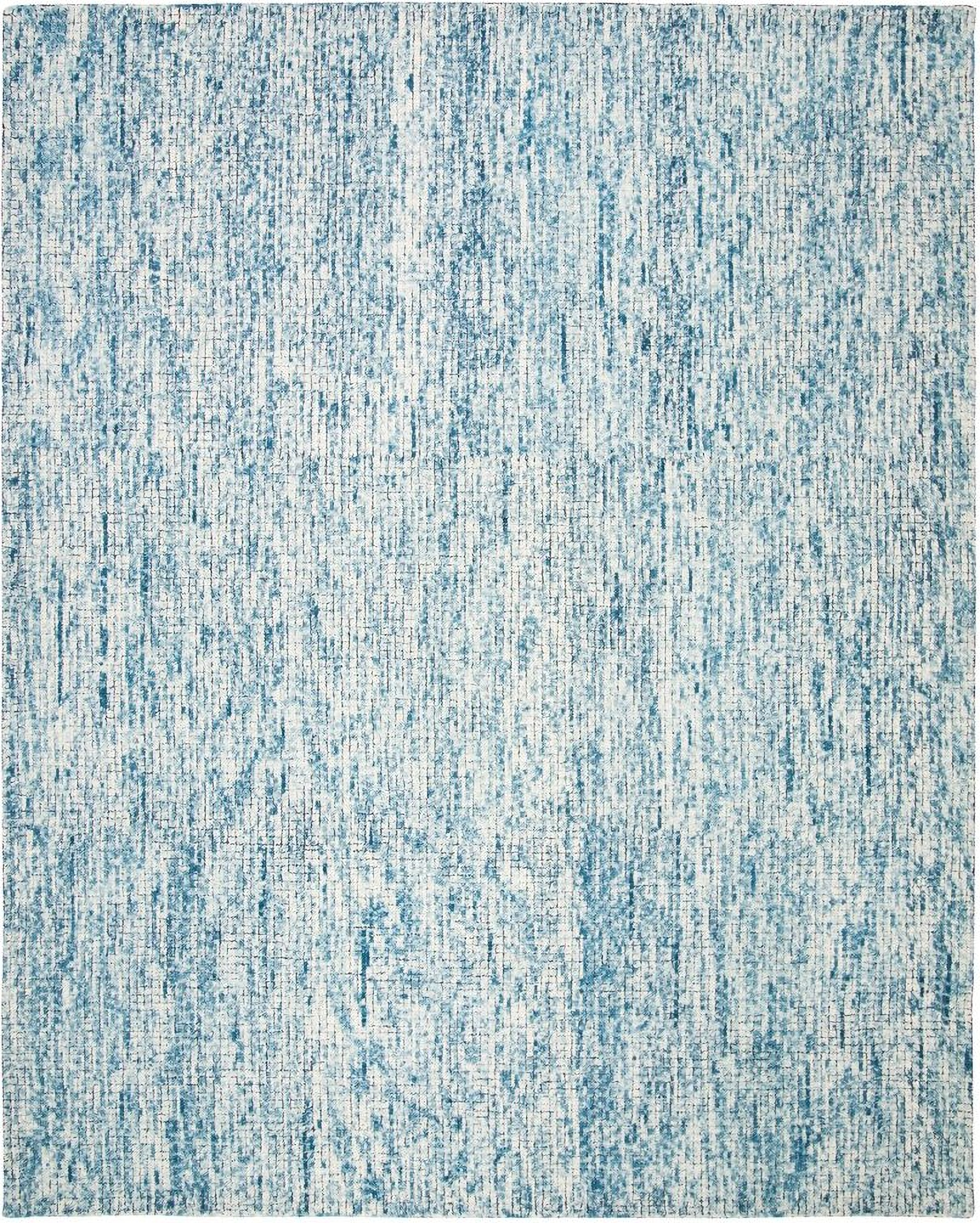 Abstract Hand Tufted Ivory and Navy 9' x 12' Large Rectangle Rugs by ...