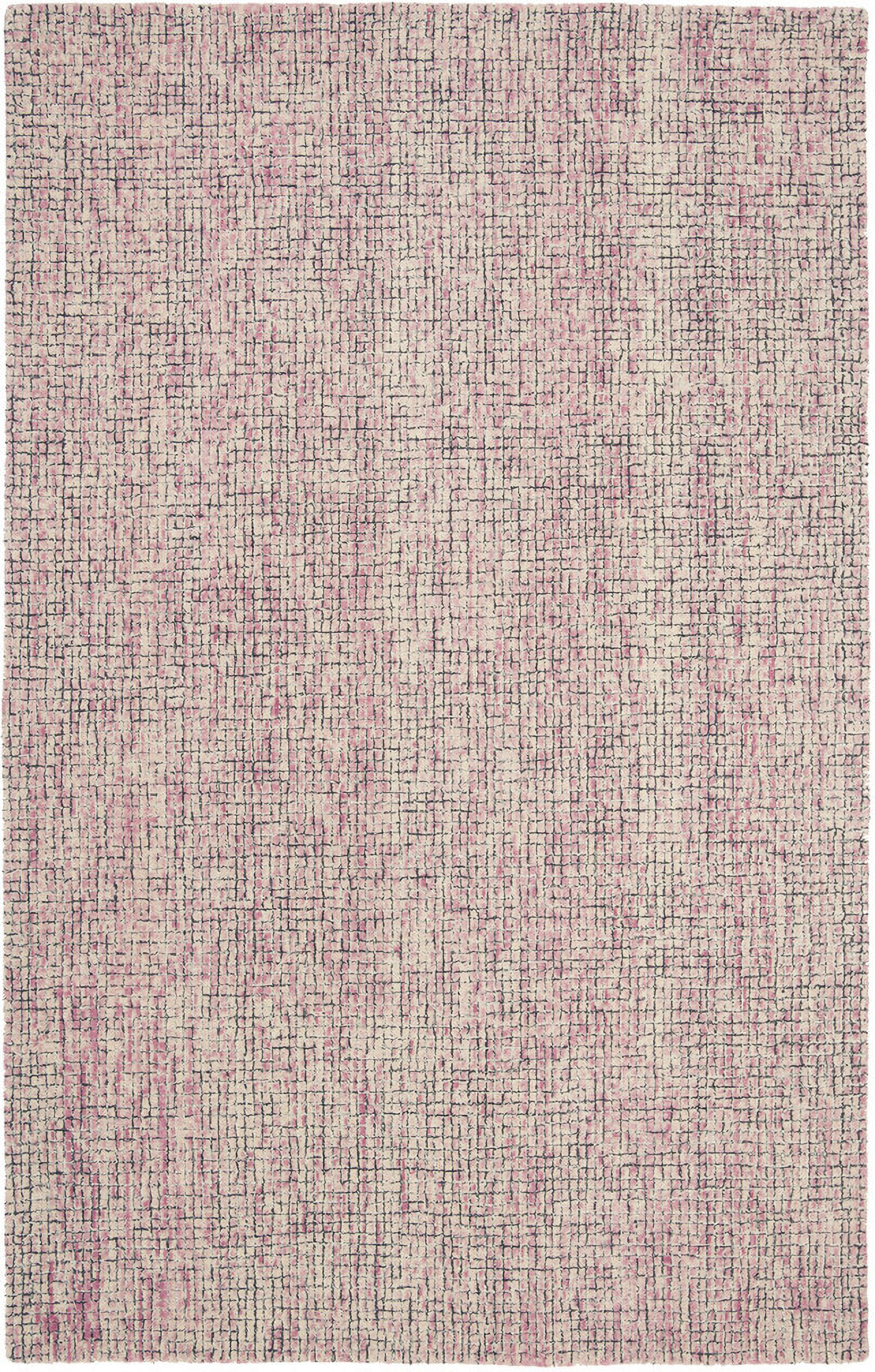 Abstract Hand Tufted Ivory and Pink 5' x 8' Medium Rectangle Rugs by ...